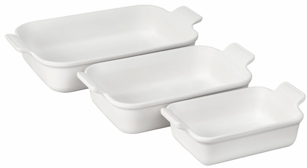 LE CREUSET - Heritage Set of 3 Rectangular Dishes - White | Bon Vivant